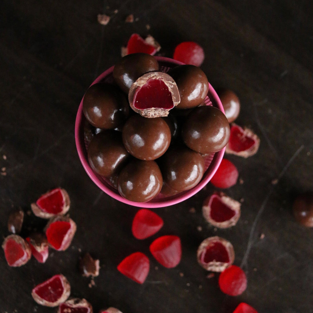 Ripe Raspberries in Milk Chocolate - Temper Temper Fine Chocolate